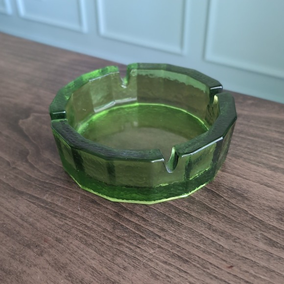 BLENKO | Accents | Blenko Art Glass Ashtray Green Vintage Mid Century ...